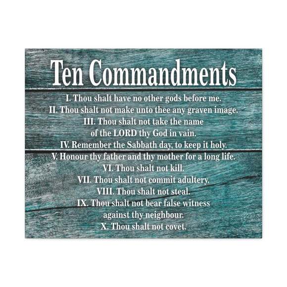 Express Your Love Gifts | Art | Scripture Sign Ten Commandments Blue ...